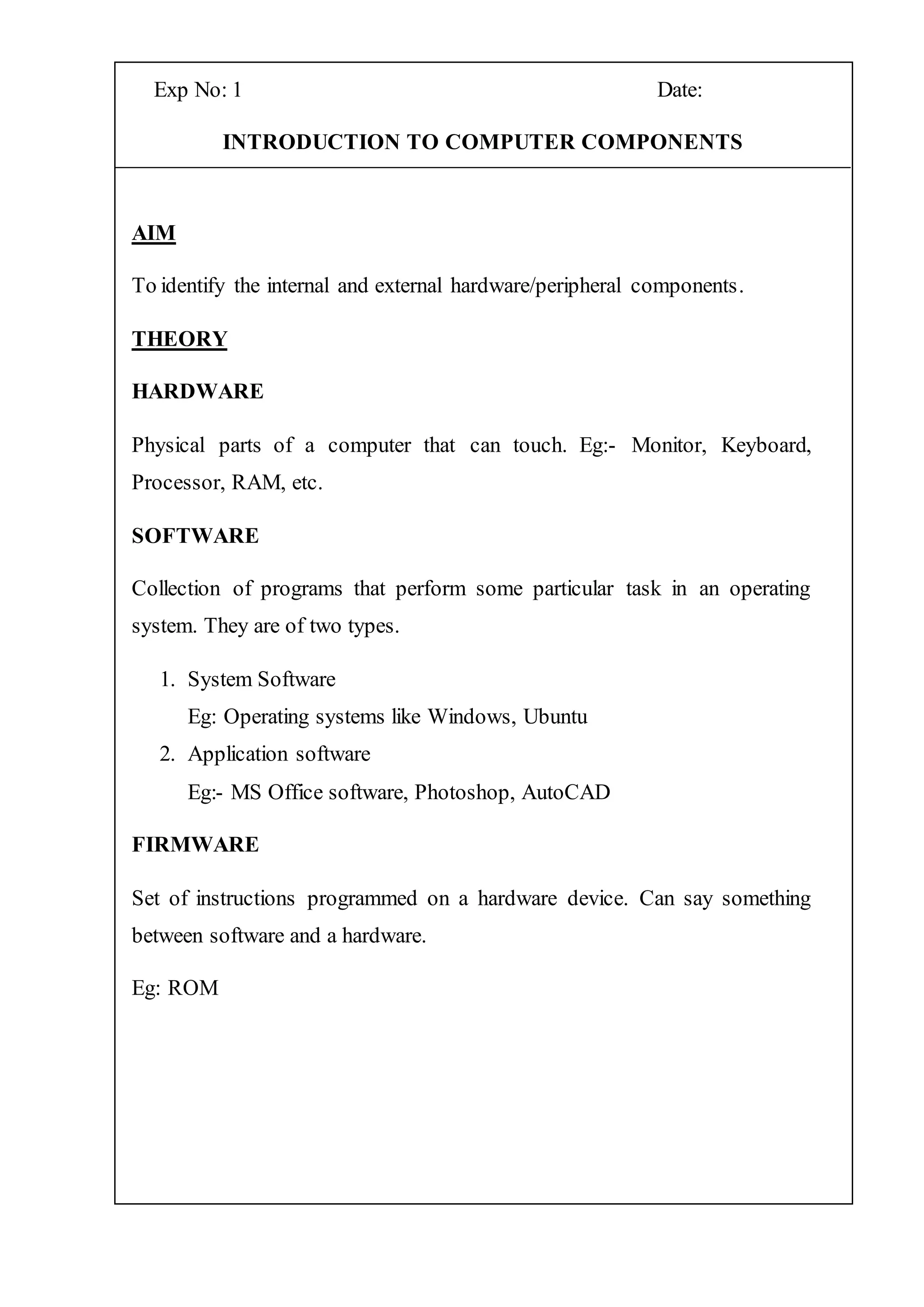 Computing fundamentals lab record - Polytechnics | DOCX