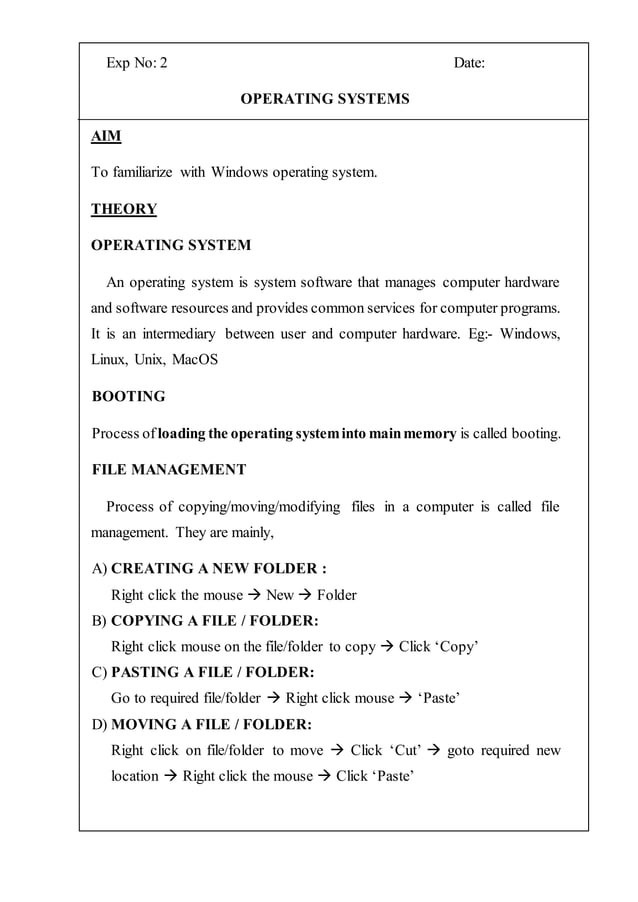 Computing fundamentals lab record - Polytechnics | DOCX | Computer Peripherals | Computing