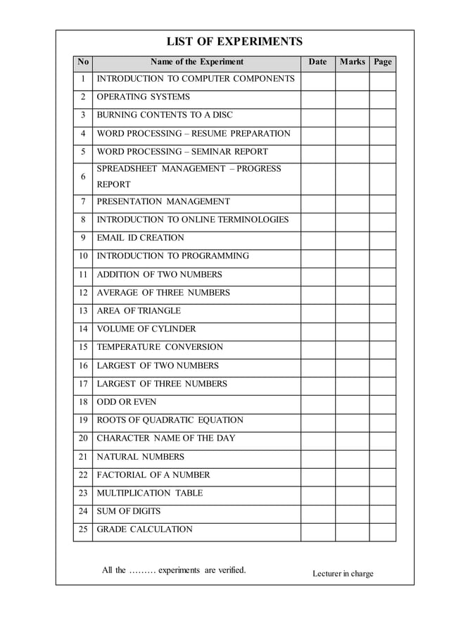 Computing fundamentals lab record - Polytechnics | DOCX | Computer Peripherals | Computing