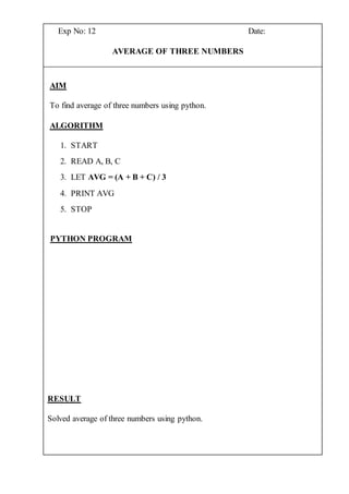Computing fundamentals lab record - Polytechnics | DOCX