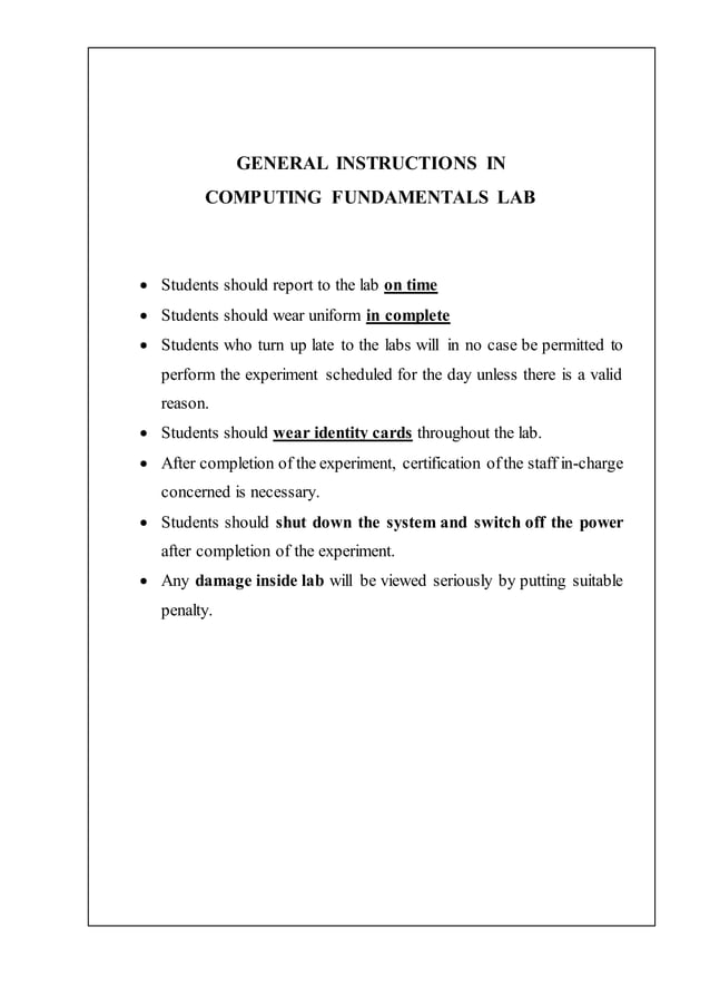 Computing fundamentals lab record - Polytechnics | DOCX | Computer Peripherals | Computing