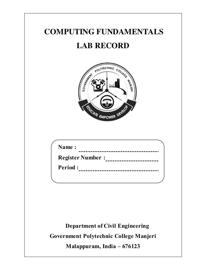 Computing fundamentals lab record - Polytechnics