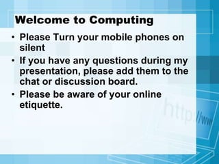 Computing presentation 2020 | PPTX