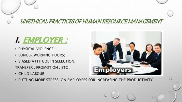 Ethics in Human Resource Management (HRM) of an Organisation | PPT