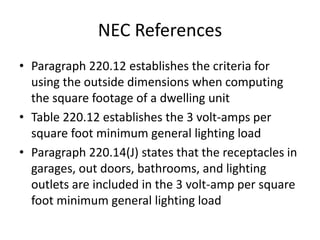 Computing the general lighting load for a dwelling | PPTX