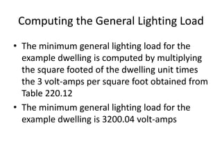 Computing the general lighting load for a dwelling | PPTX