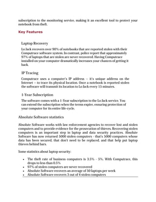 Computrace Laptop Security Solutions | PDF