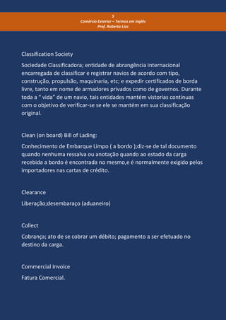 Comércio Exterior - Glossário de Termos Técnicos | PDF