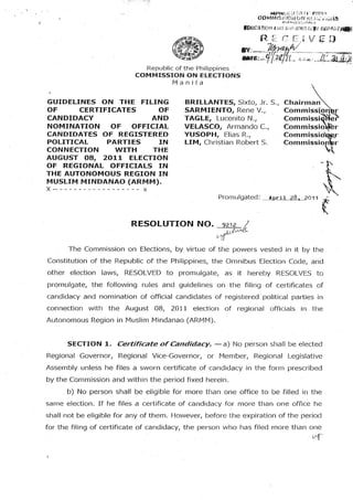 Guidelines for Filing of Candidacy | PDF