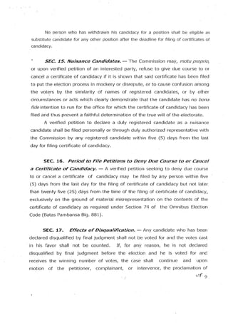 Guidelines for Filing of Candidacy | PDF