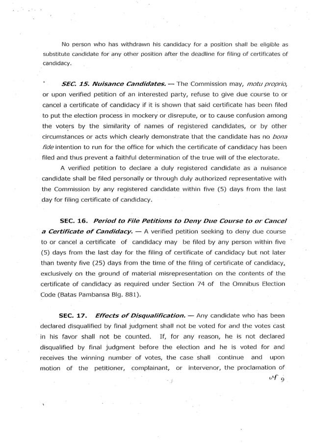 Guidelines for Filing of Candidacy | PDF