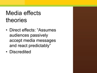Mass Media and Society, Chapter 2: Media Effects | PPTX