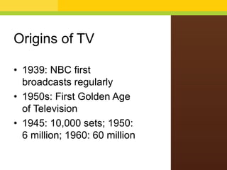 Mass Media and Society Chapter 9: Television | PPT