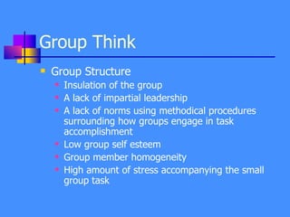Individualism vs Collectivism, Deviance, Groupthink | PPT