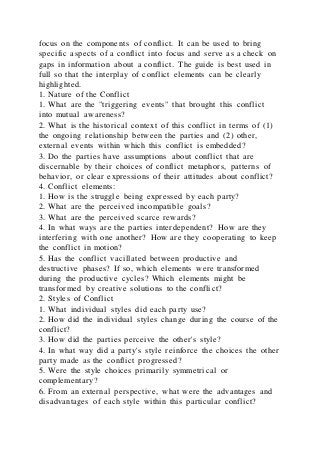 COMS 560Brief Conflict Strategy Assignment InstructionsOvervi | DOCX
