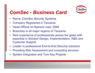 ComSec Security Systems - Tanzania | PPT