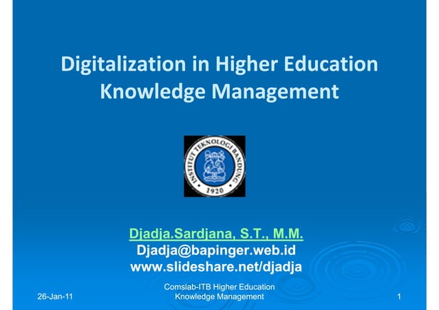 Digitalization in Higher Education Knowledge Management | PDF