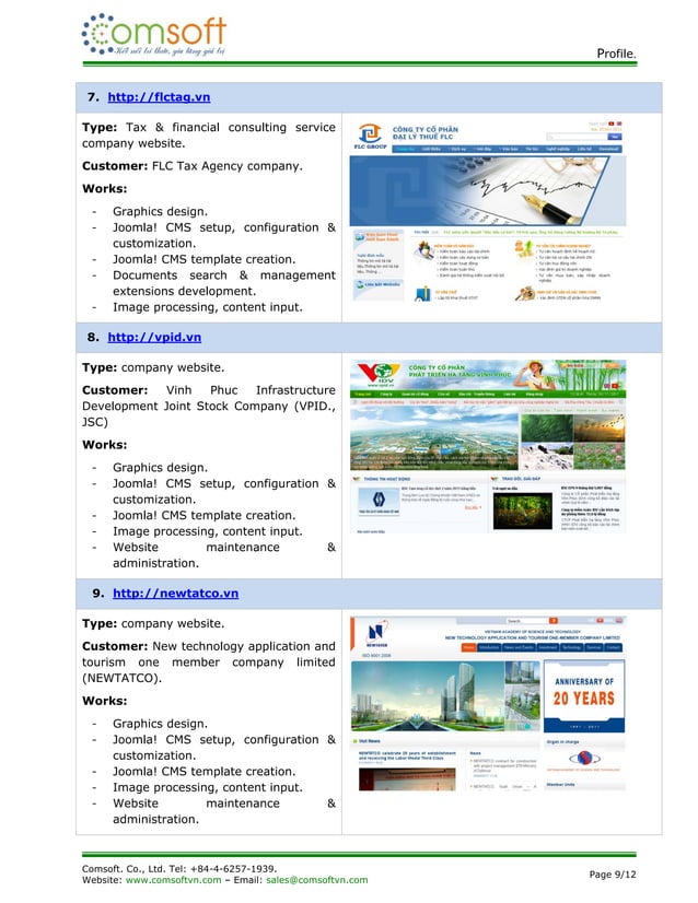 Comsoft brief profile - English version. | PDF