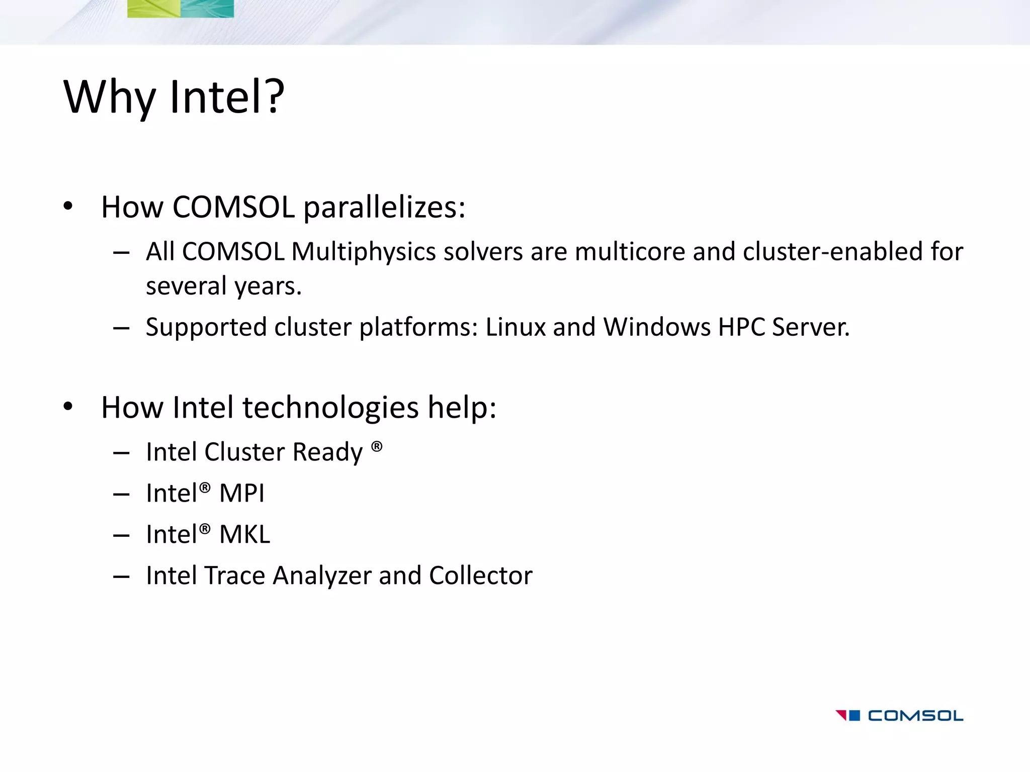 COMSOL Multiphysics: Simulation and Development Toolbox for Clusters | PPT