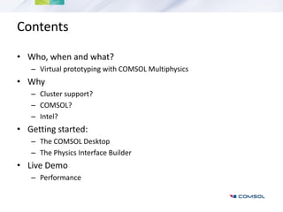 COMSOL Multiphysics: Simulation and Development Toolbox for Clusters | PPT