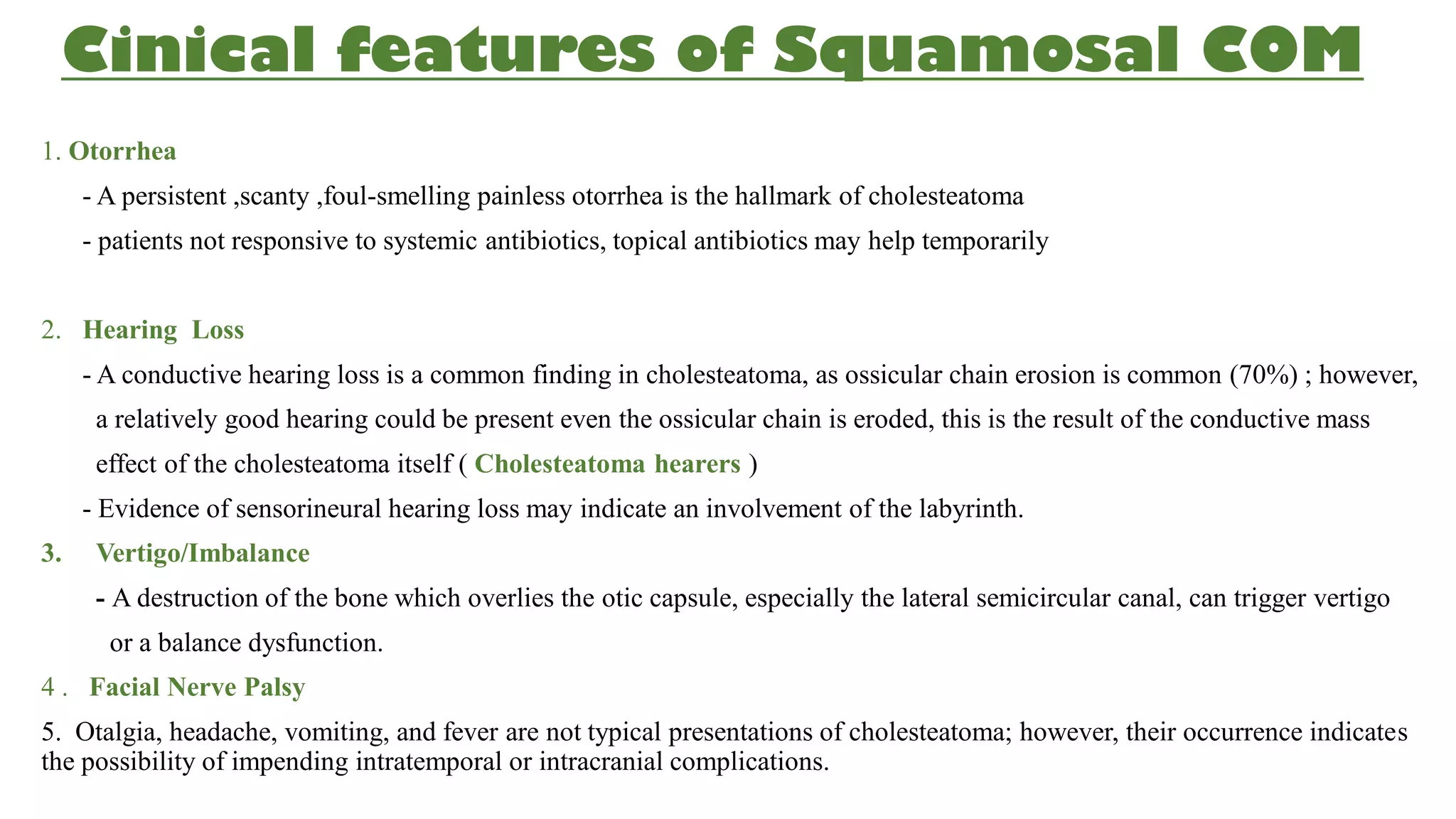 Chronic Otitis Media - Squamosal type ( UG) | PDF