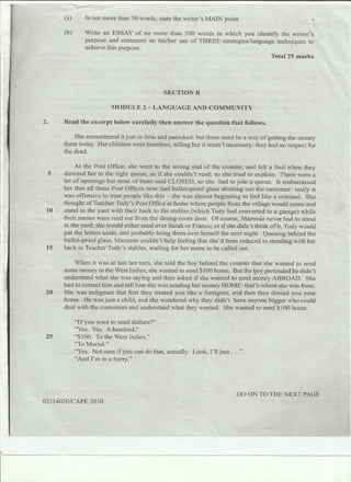 CAPE Communication studies 2010 paper2 | PDF
