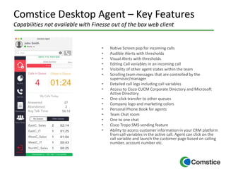 Comstice Desktop Agent for Cisco Finesse | PPT