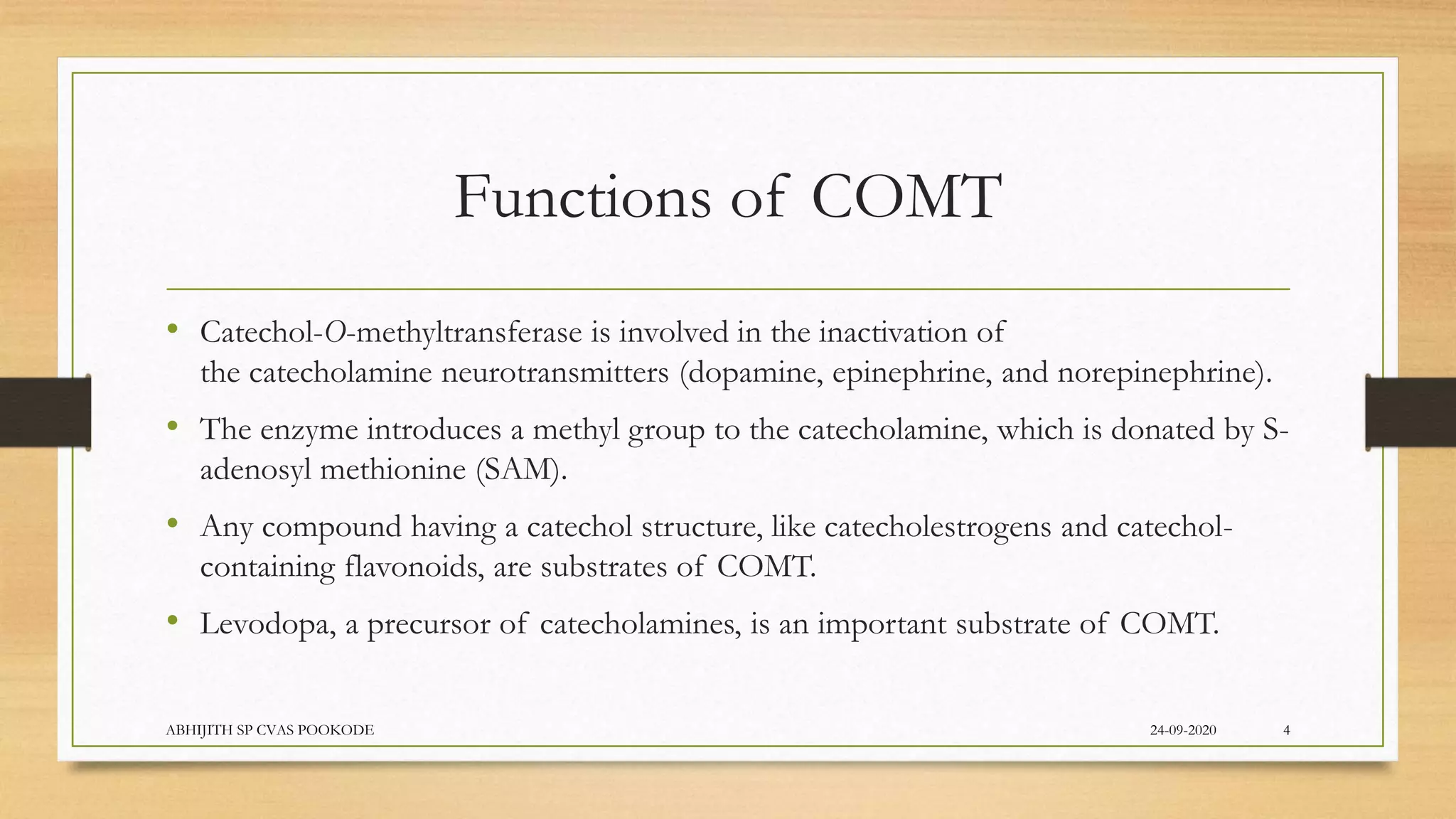 Comt and comt inhibitors | PPTX