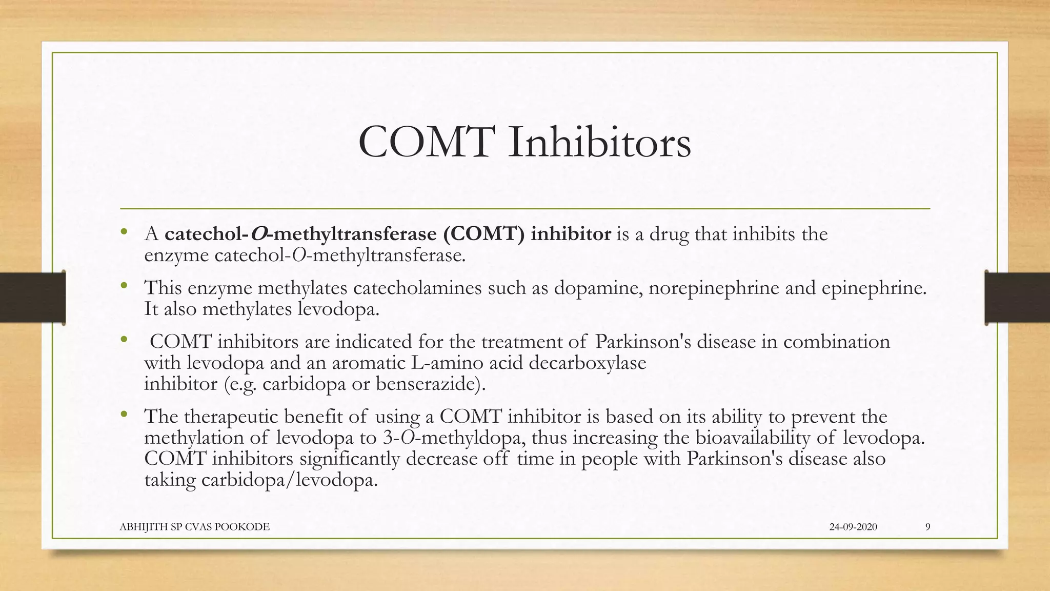 Comt and comt inhibitors | PPTX
