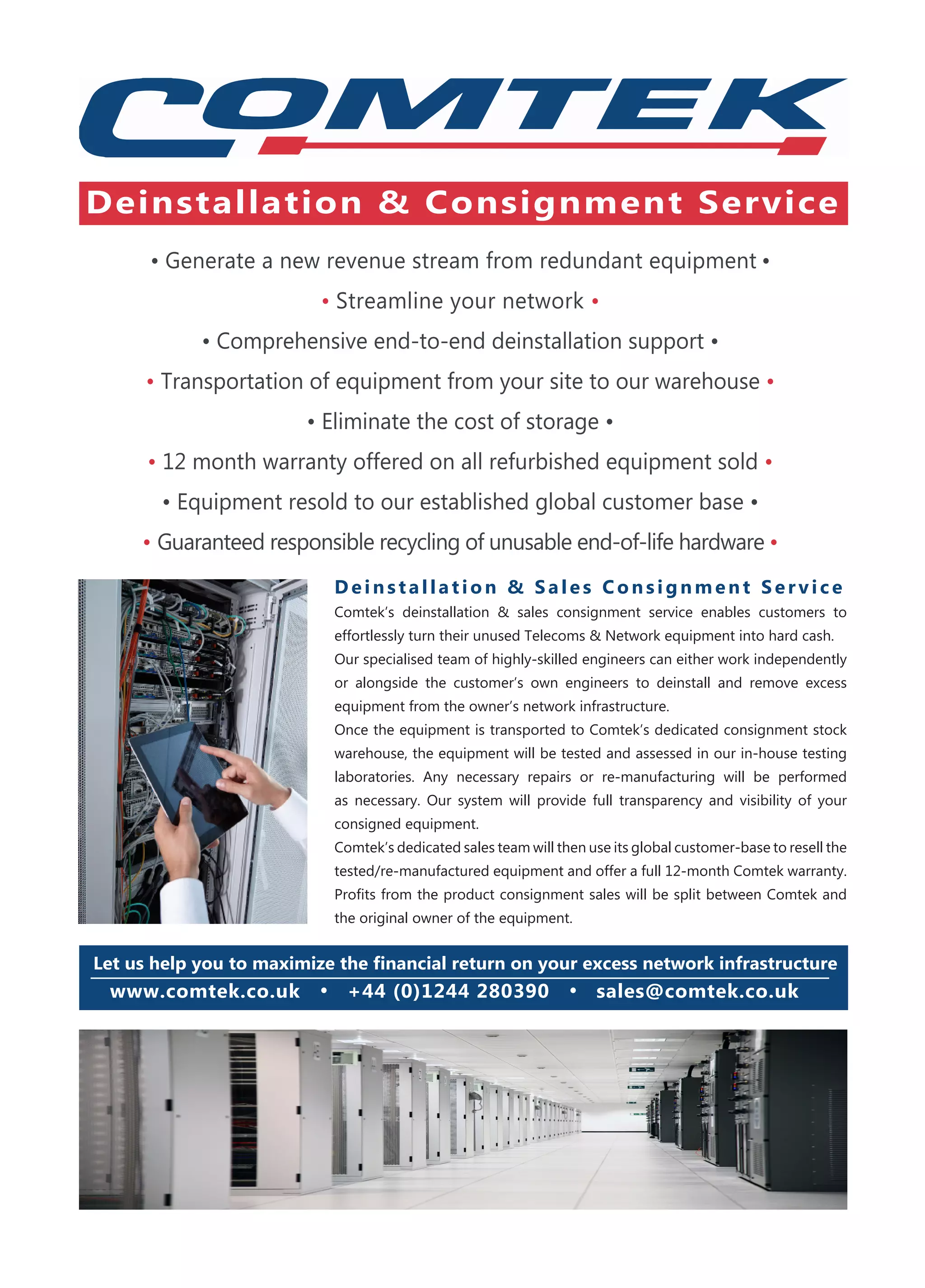 Comtek deinstallation and consignment service | PDF
