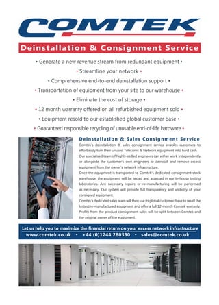 Comtek deinstallation and consignment service | PDF