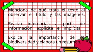 Comprensión de Lectura - Sesión de aprendizaje | PPTX