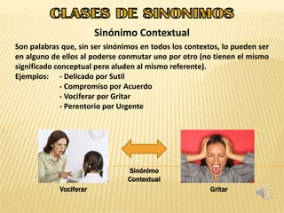 Clasificación de los Sinonimos | PPTX