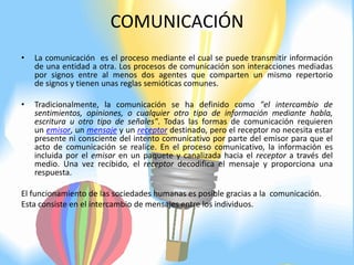 Comunicación, información y lenguaje | PPTX