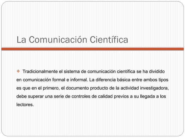 La comunicación científica | PPT