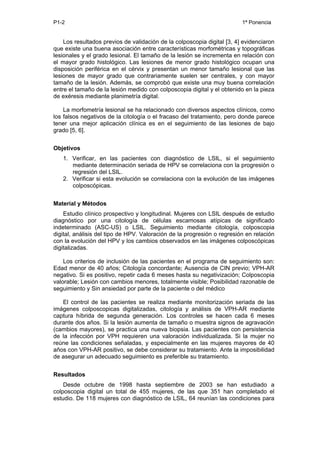 LESIÓN DE BAJO GRADO, ¿OBSERVACIÓN O TRATAMIENTO?. SEGUIMIENTO CON ...
