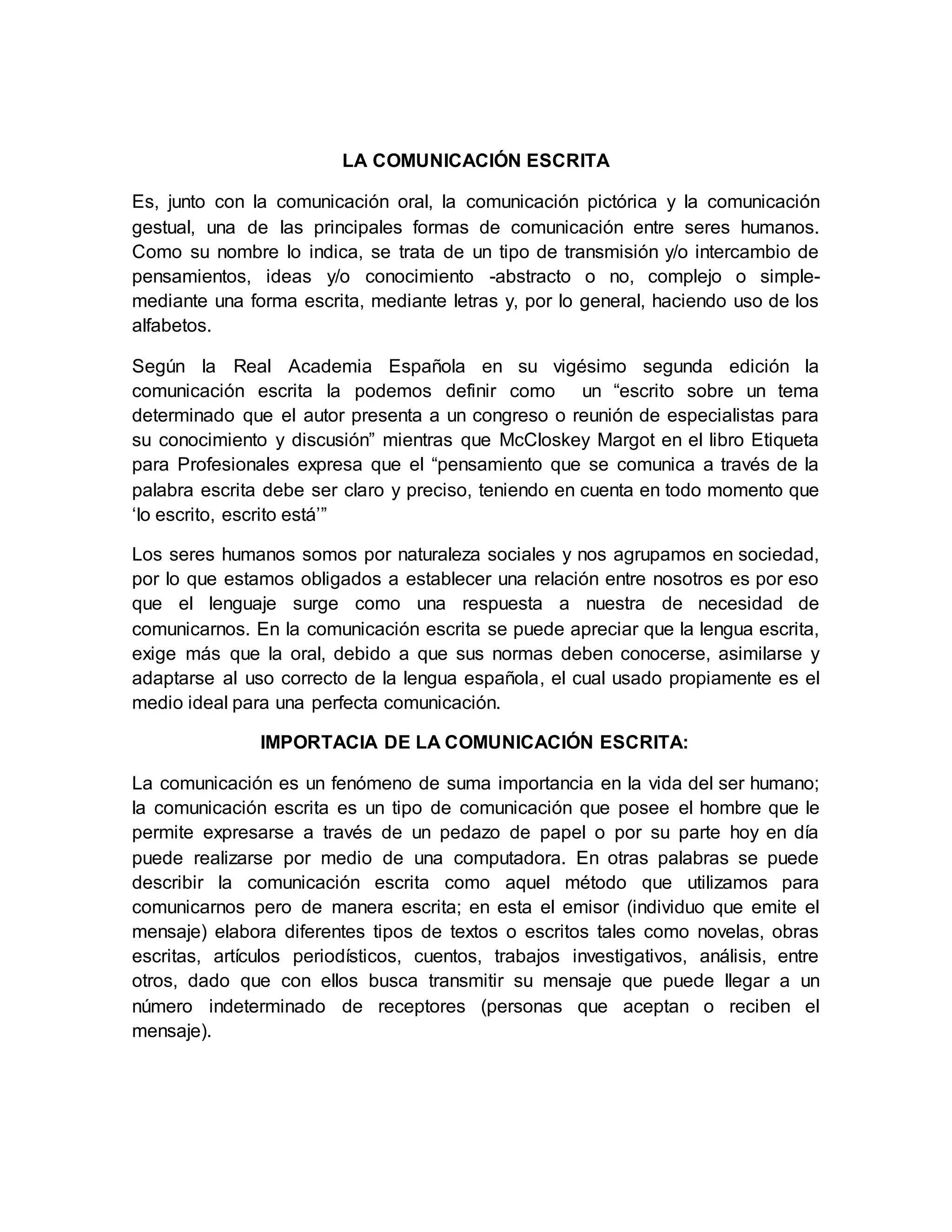 Comunicacion escrita | DOCX