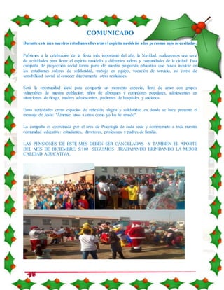 Comunicado de navidad | PDF