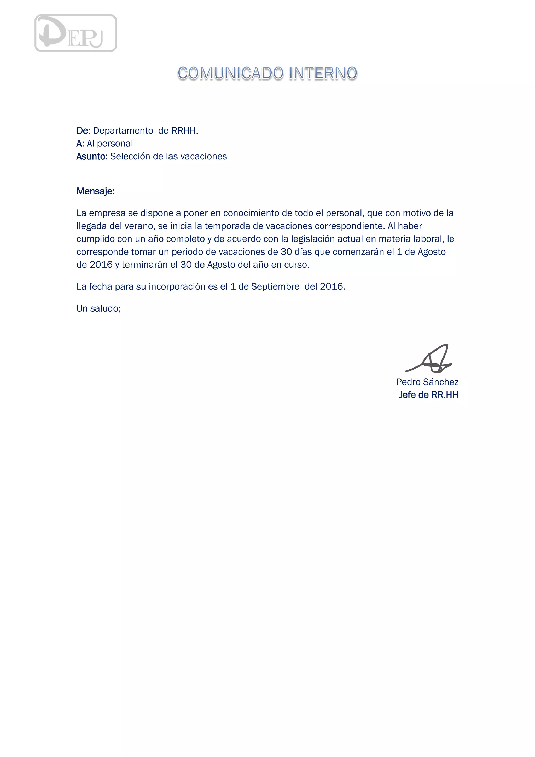 Comunicado interno | PDF | Human Resources | Business