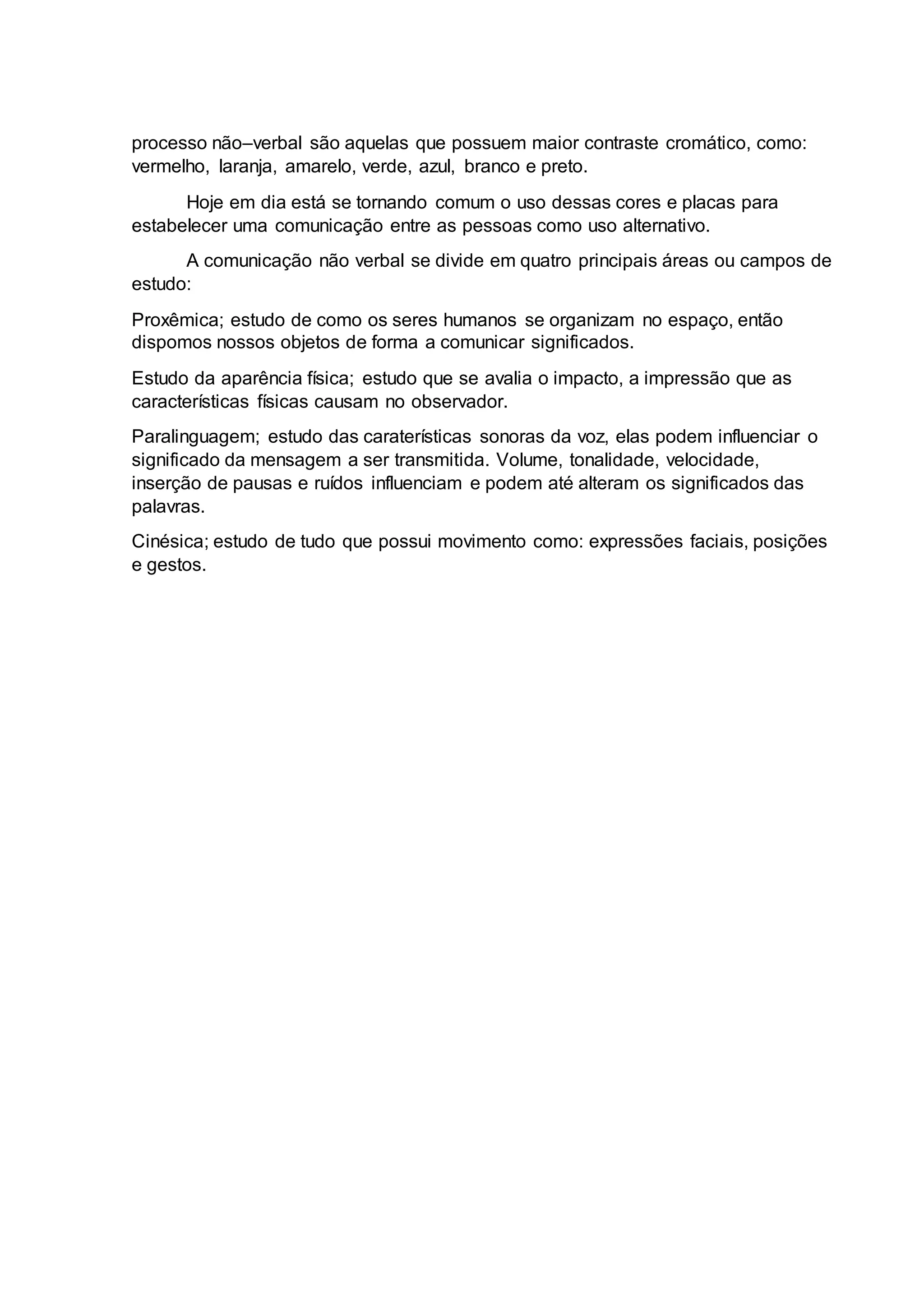 Comunicação não verbal | DOCX