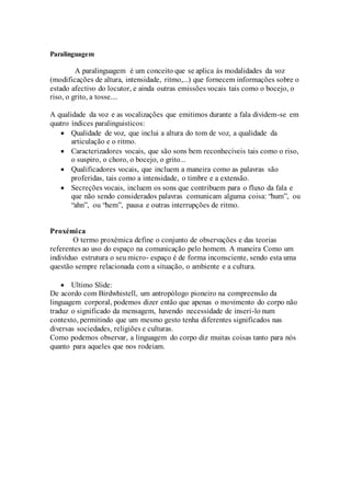 Comunicação n verbal | DOCX