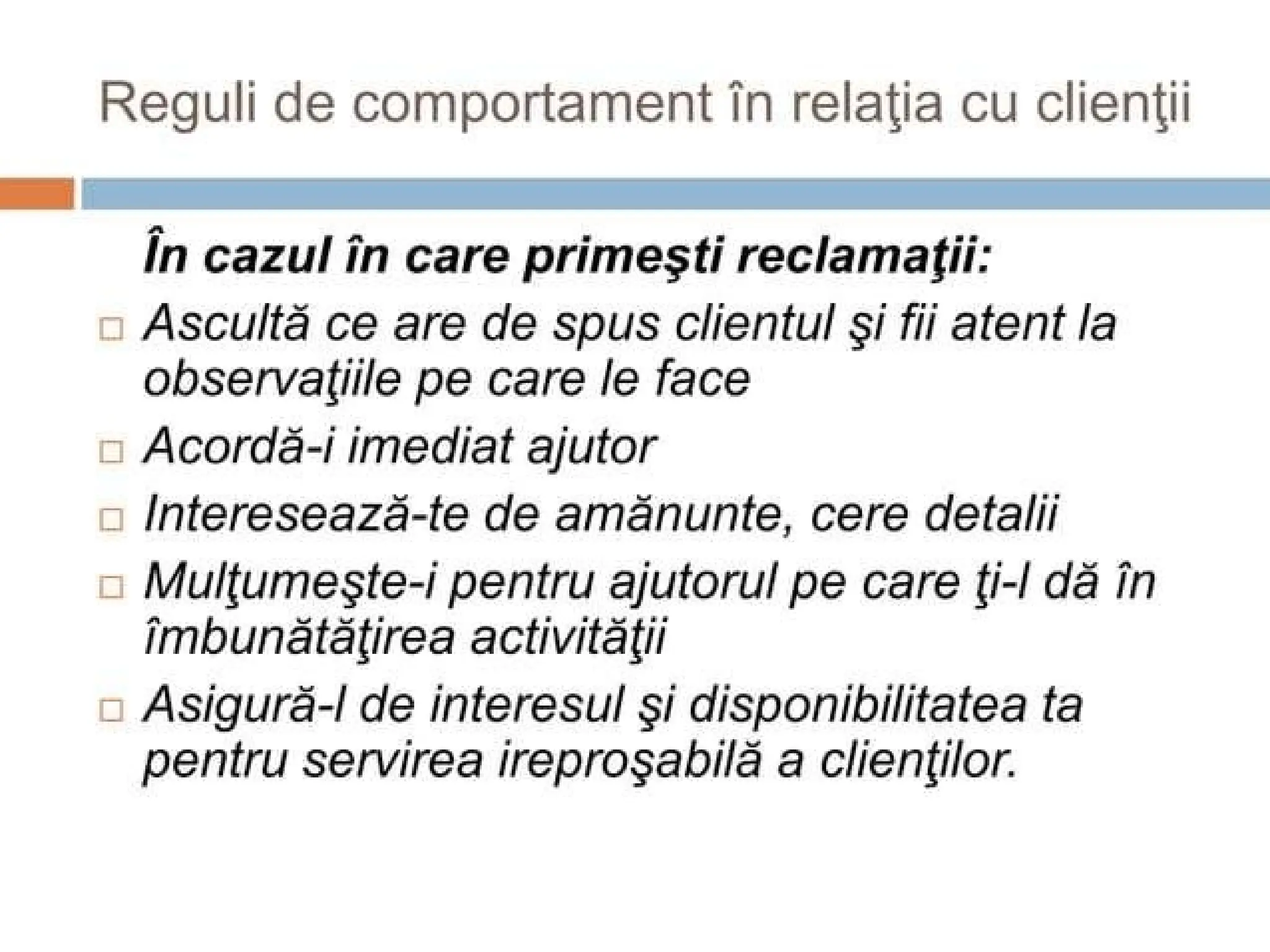 Comunicarea cu clientul - reguli de comportament | PPTX