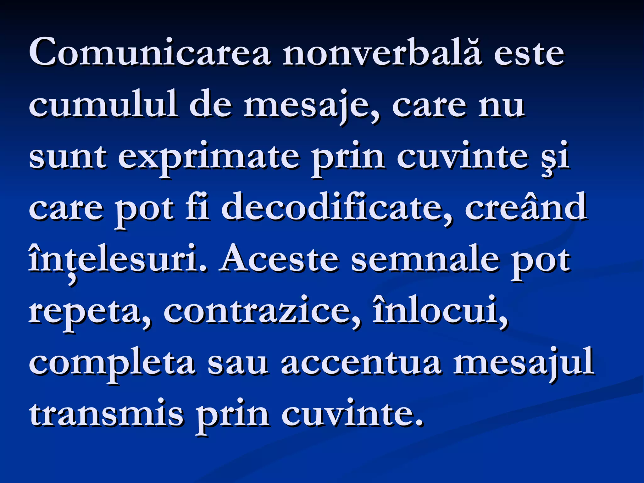 Comunicarea nonverbala | PPT