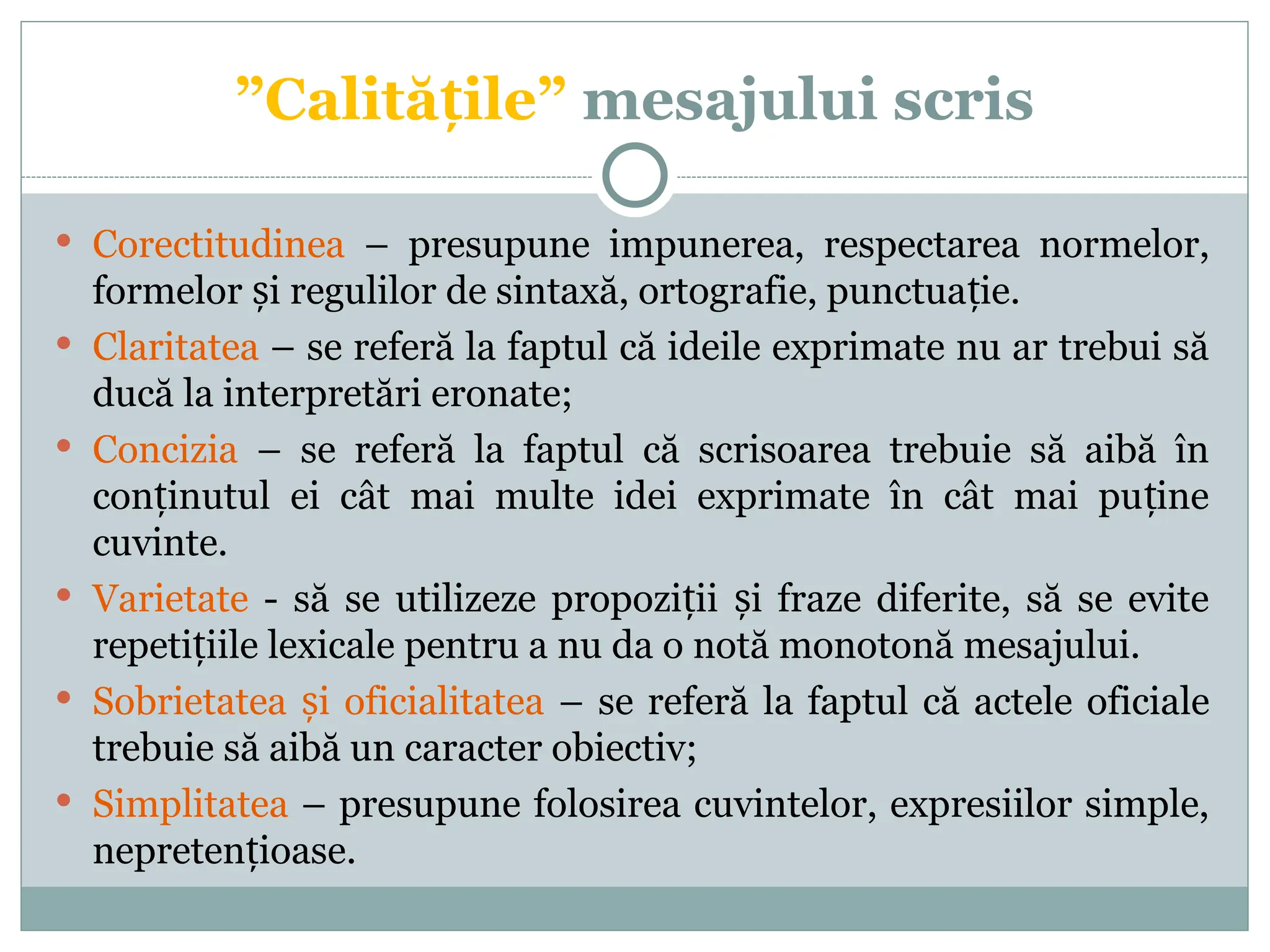 Comunicarea scrisa | PPT