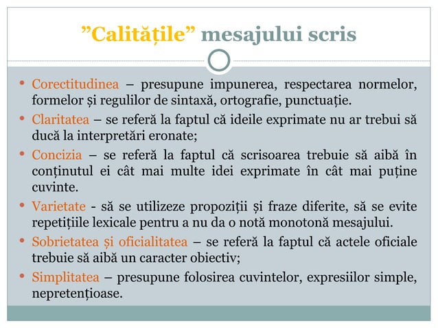 Comunicarea scrisa | PPT