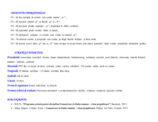 Comunicare in limba romana proiect didactic | DOCX