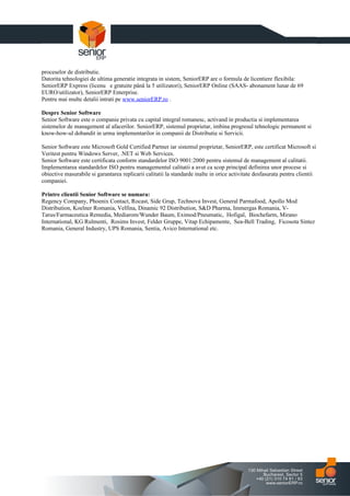 Comunicat SeniorERP | DOC