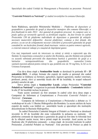 Comunicat de presa ghercesti, dolj | PDF | Free Download