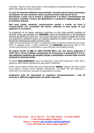 Premio Aziendale di Produttività 2013 per le Agenzie di Assicurazione ...