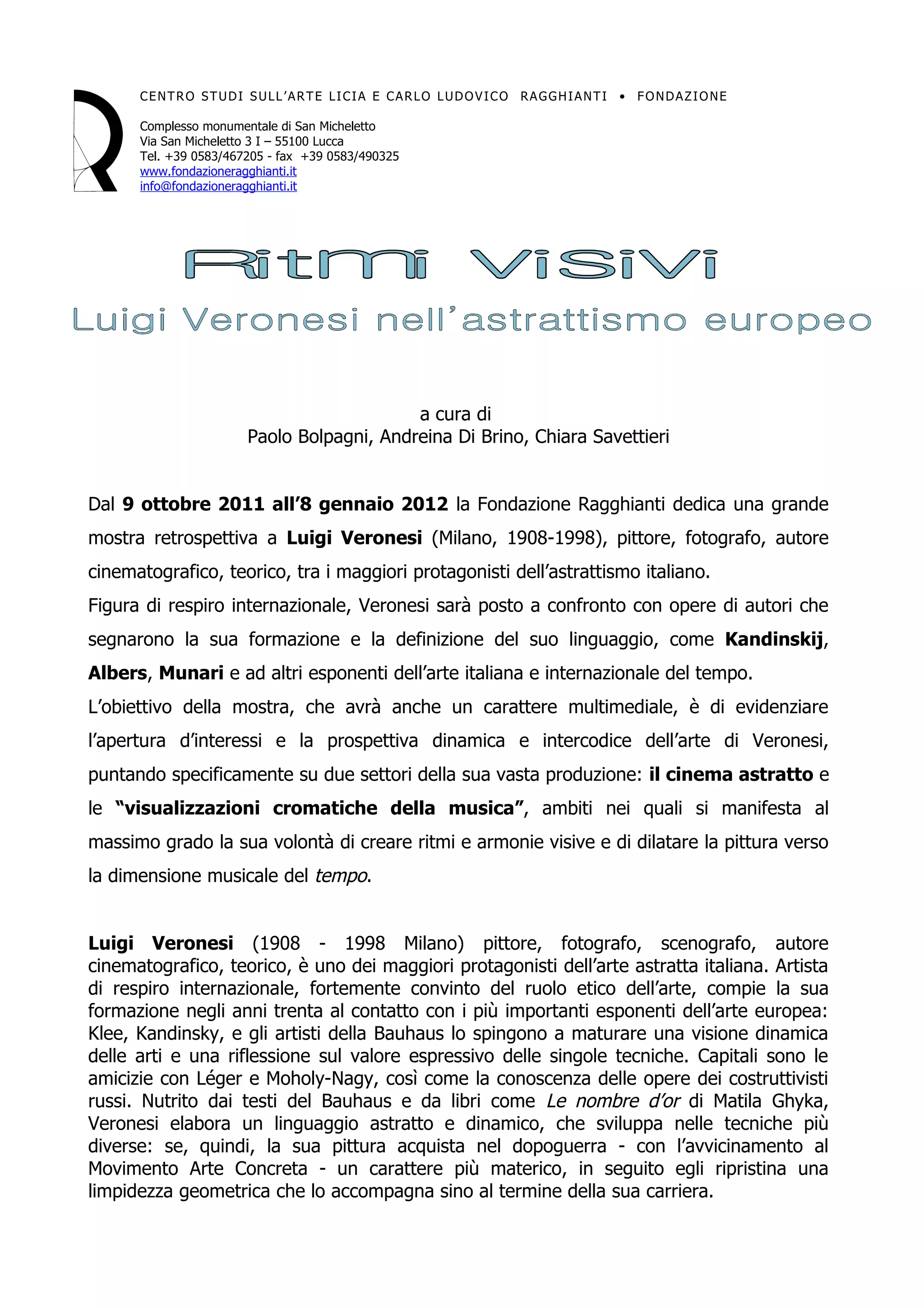 Ritmi Visivi. Luigi Veronesi nell'astrattismo europeo | DOC